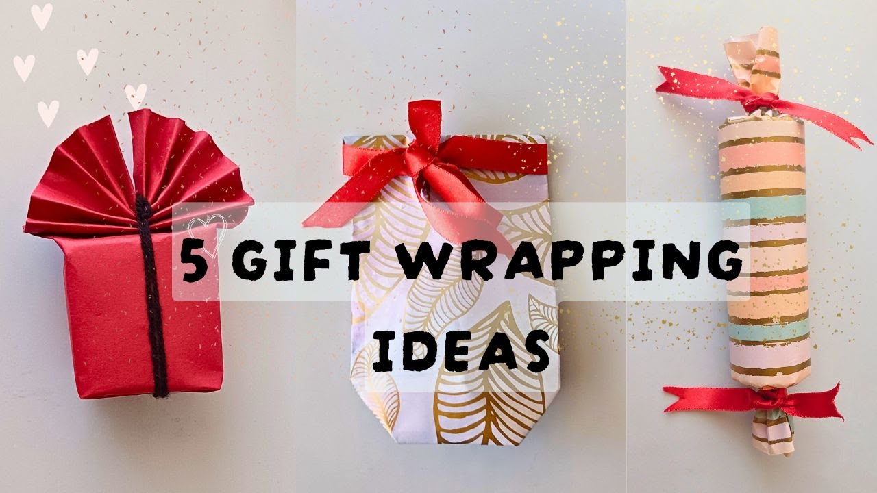 5 UNIQUE gift wrap* | Easy GIFT wrapping ideas | how to wrap gift with ...