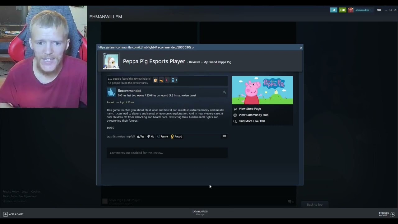 Reading The Hilarious PEPPA PIG Game Steam Reviews - YouTube