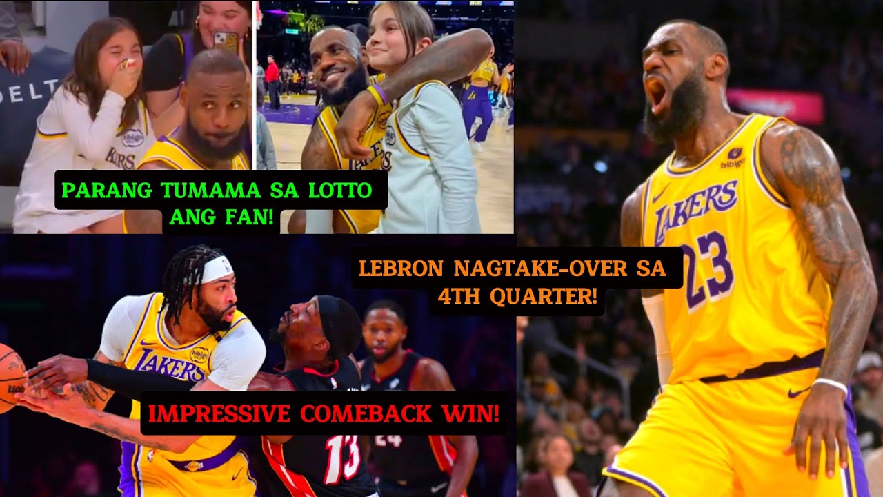 LEBRON SUMABOG SA 4Q! LAKERS IMPRESSIVE COMEBACK WIN LABAN SA MIAMI ...