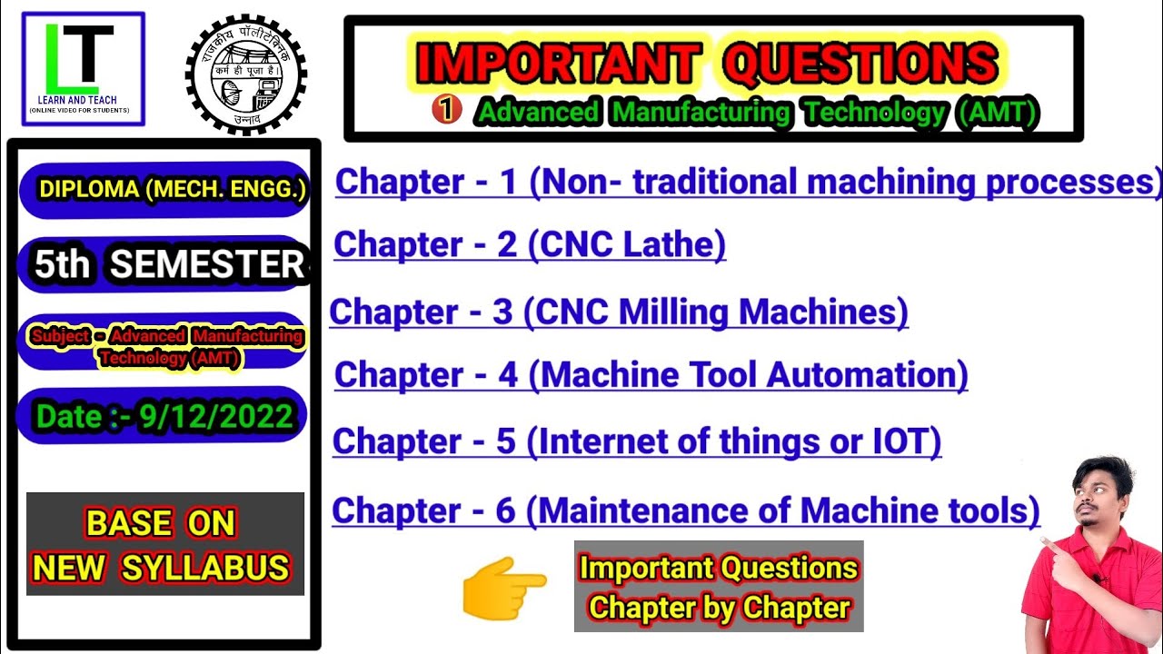 Advanced Manufacturing Technology|| Important Questions||5th September|| Diploma (Mech. Engg ...