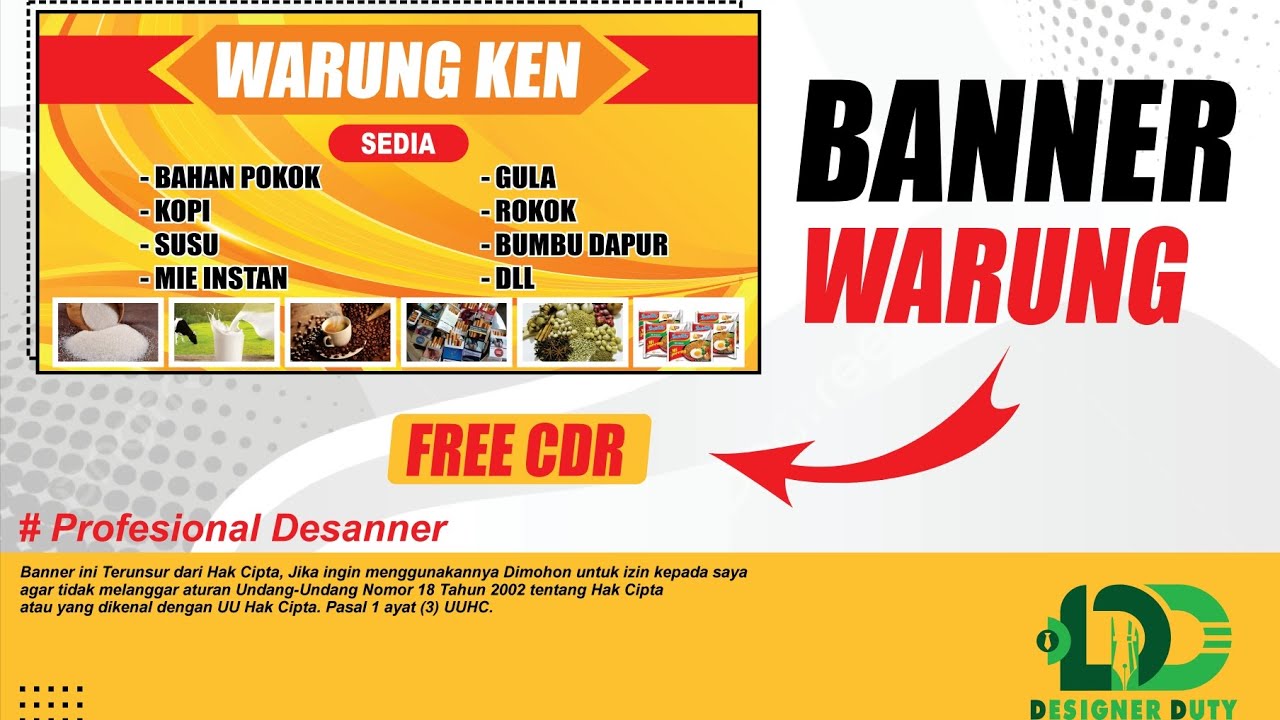 FREE CDR - BANNER WARUNG UNTUK JUALAN BISNIS - YouTube