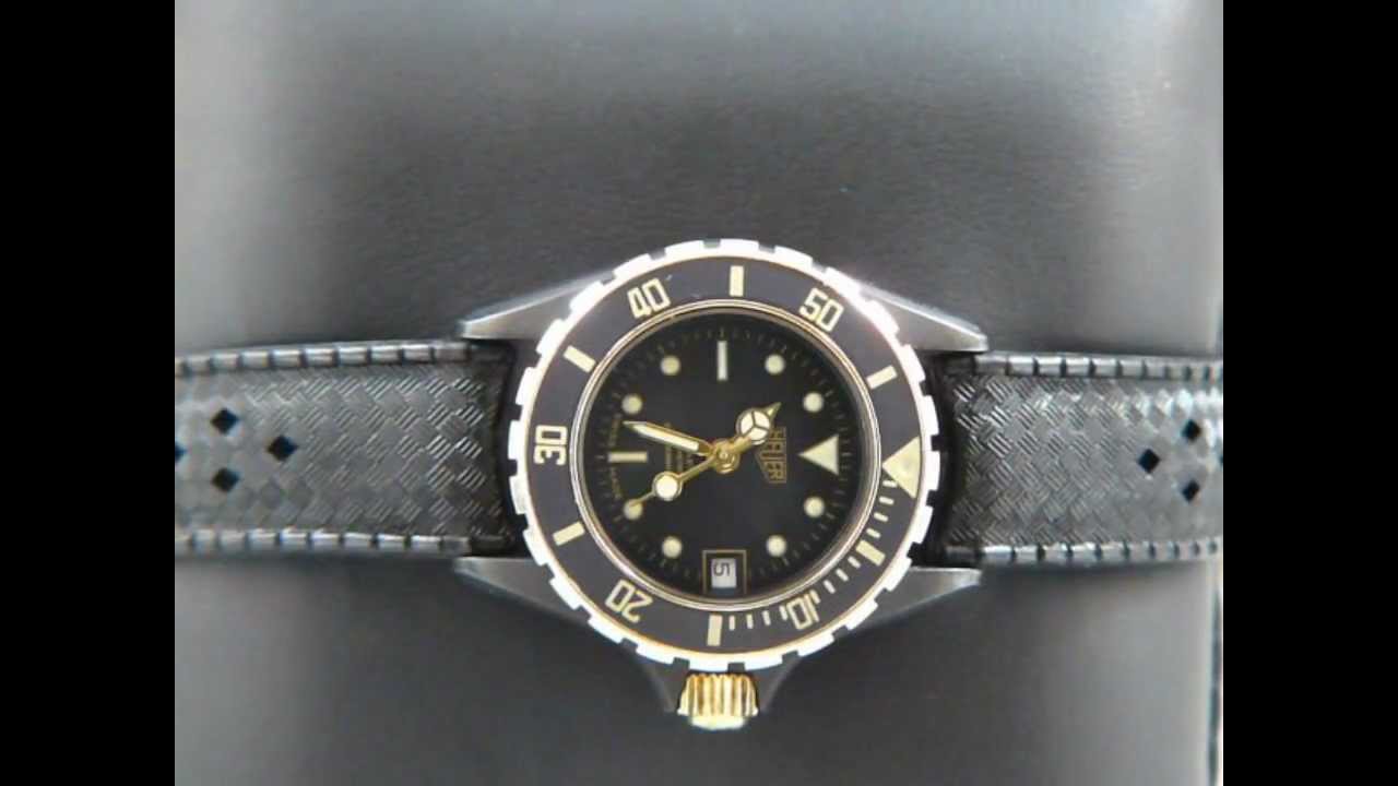 (Pre TAG) Heuer 1000 Black Coral Ladies watch on a Tropic band 980.028 ...