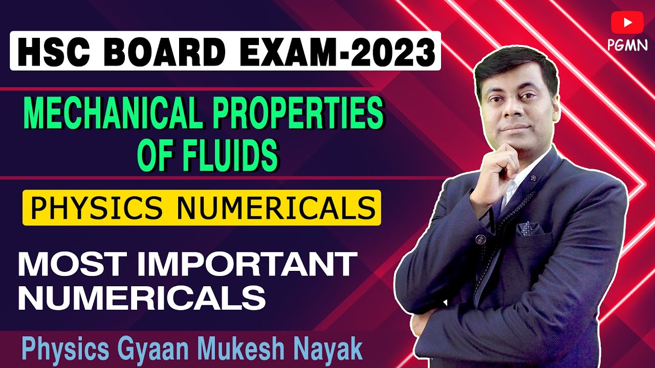 Mechanical Properties of Fluids | Physics numericals | HSC Board Exam 2023 - YouTube