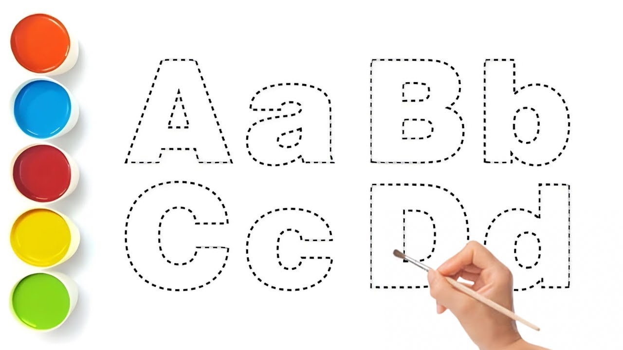 Let's Learn to Draw and Paint ABCDEFGH for Kids // Easy Step by Step ...