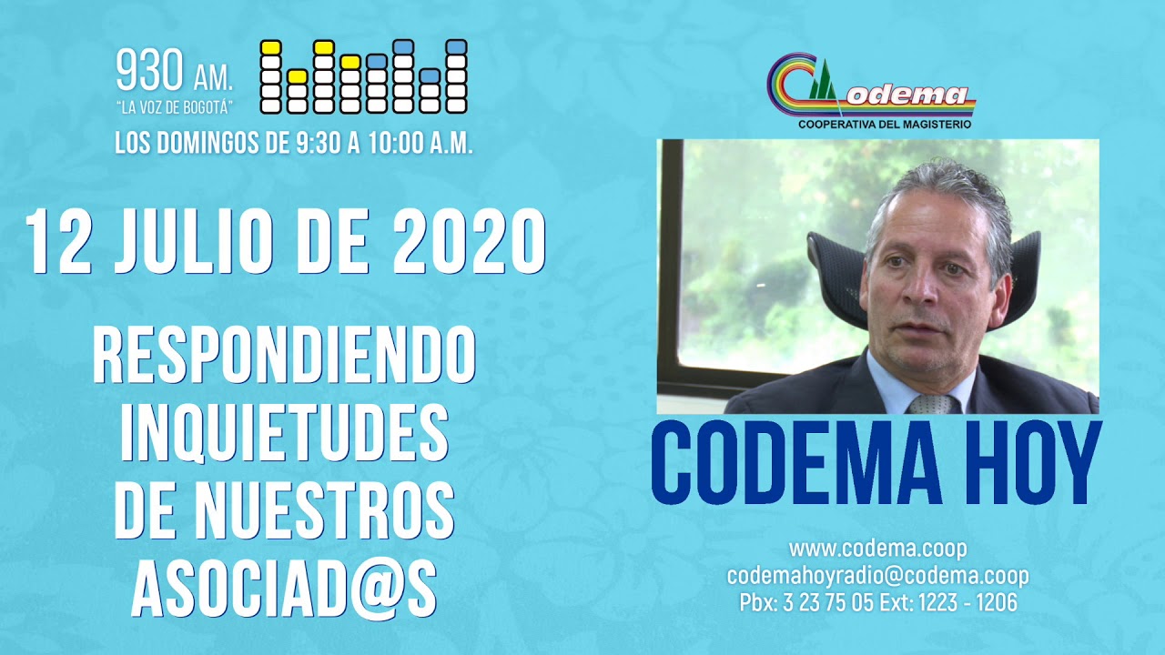 Respondiendo inquietudes de nuestros asociad@s. CODEMA HOY RADIO - YouTube