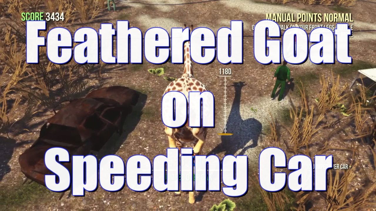 Ostrich Feathered Goat on Speeding Car - Goat Simulator theOZer Style ...