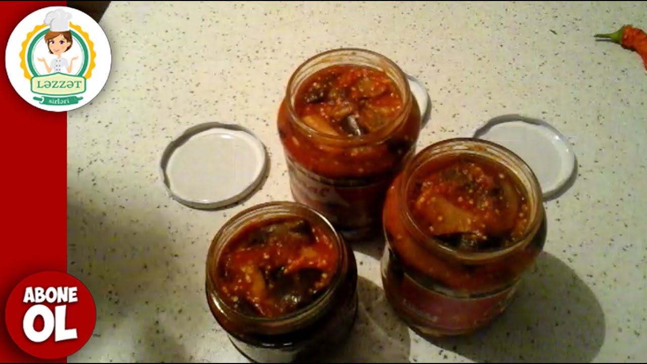 Qish ucun badimcan salatinin Hazirlanmasi (Kış için Patlıcan Salatası ...