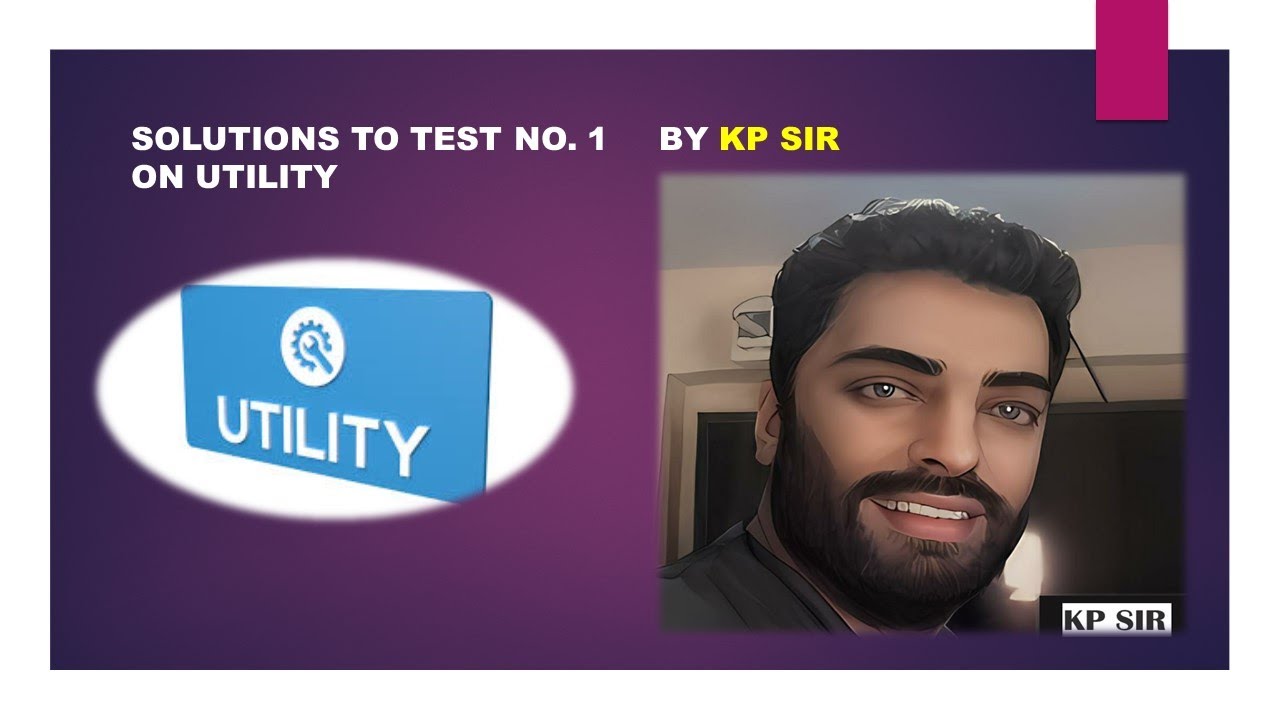 Utility test 1 Explanation - YouTube