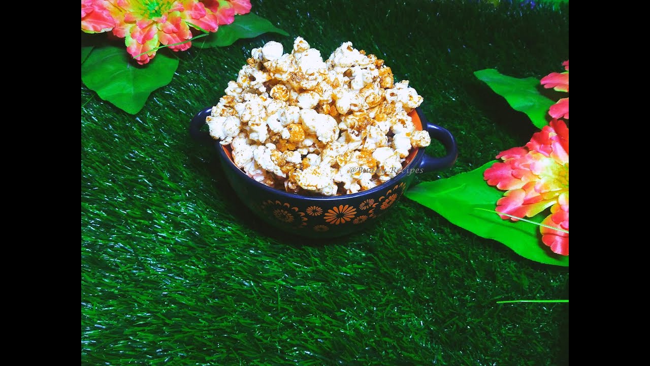 Indian Style Sweet & Spicy Popcorn Recipe | Flavored Popcorn Recipe ...