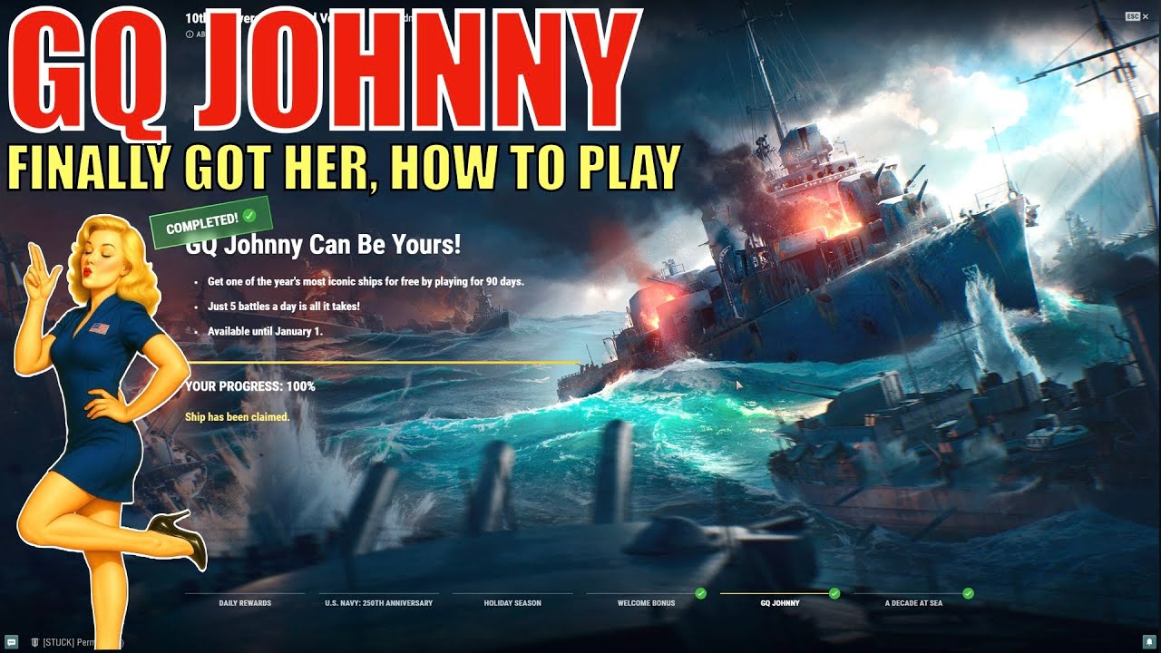 GQ JOHNNY EVENT DONE! | How to Play USS JOHNSTON (GQ Johnny) - YouTube