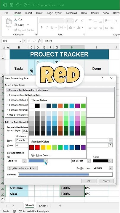 Create Project tracker in excel to monitor progress #excel #exceltips #shorts - YouTube
