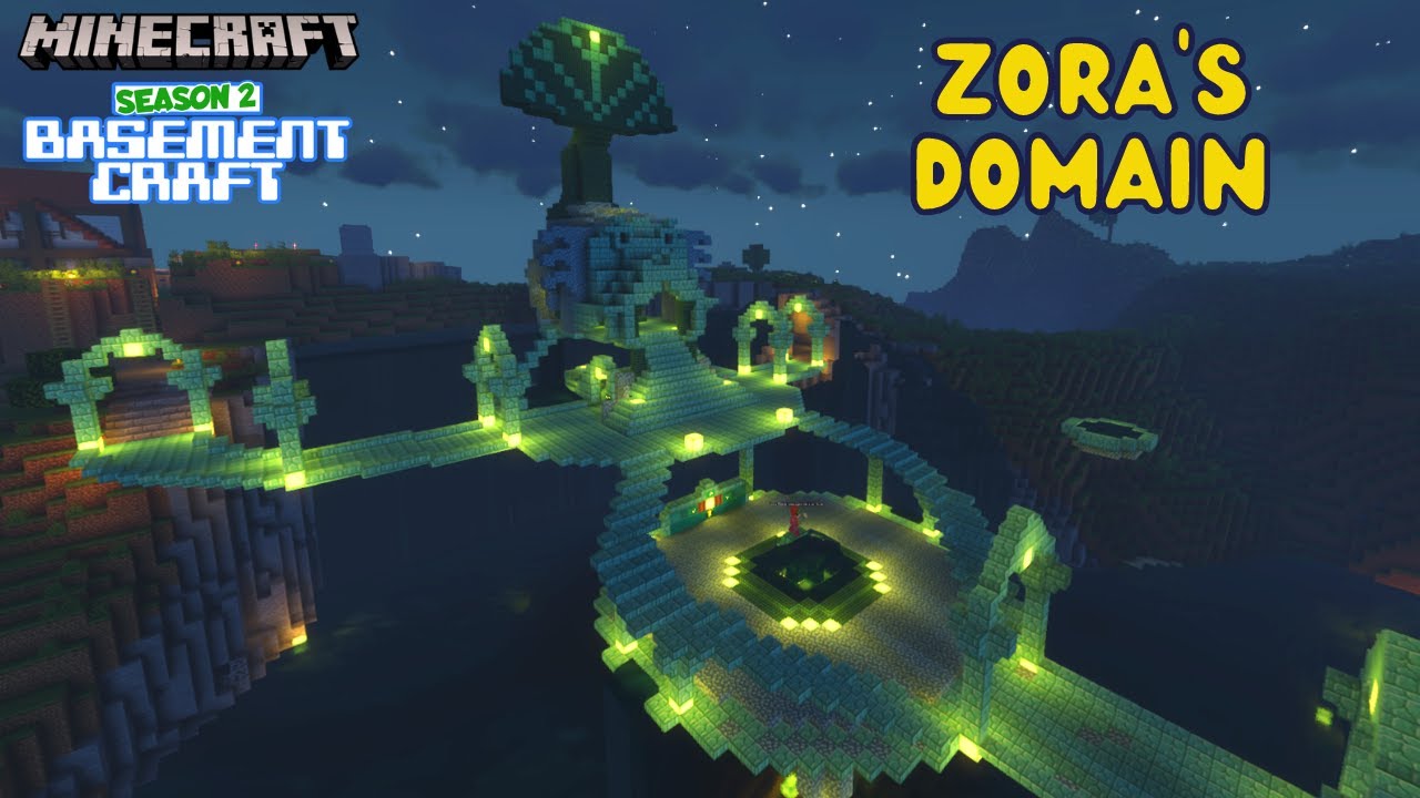 I built Zora's Domain from Breath of the Wild in Survival Minecraft ...