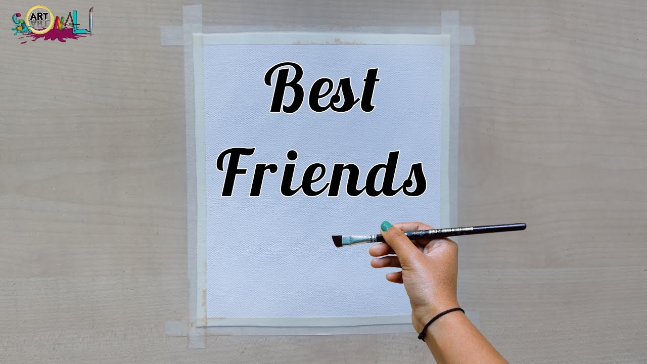 Best friends painting on canvas ll easy friendship day acrylic painting ...