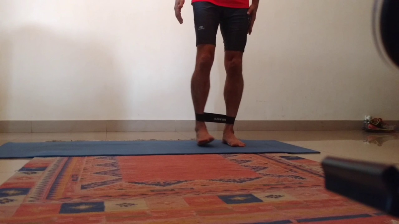 Lateral walk with resistance band - YouTube