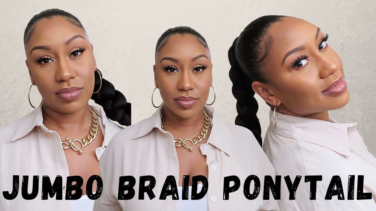 JUMBO BRAID PONYTAIL USING BRAIDING HAIR | STRUGGLE BUS EDITION 🥴 ...