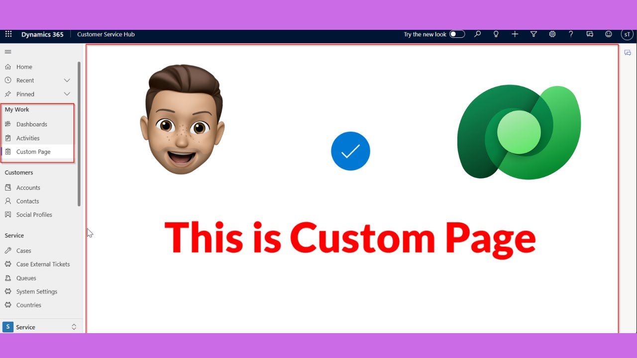 Add a custom page to your model driven app Power apps - YouTube