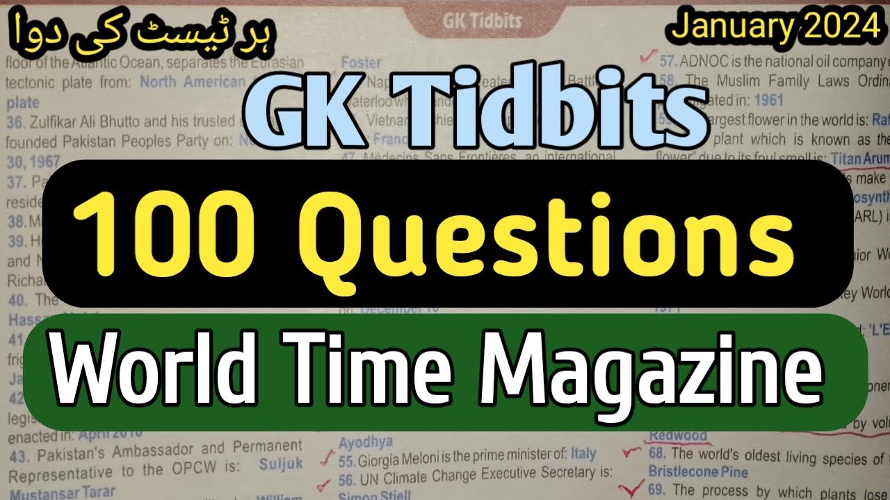 GK Tidbits | World Time Magazine General Knowledge 100 Questions ...