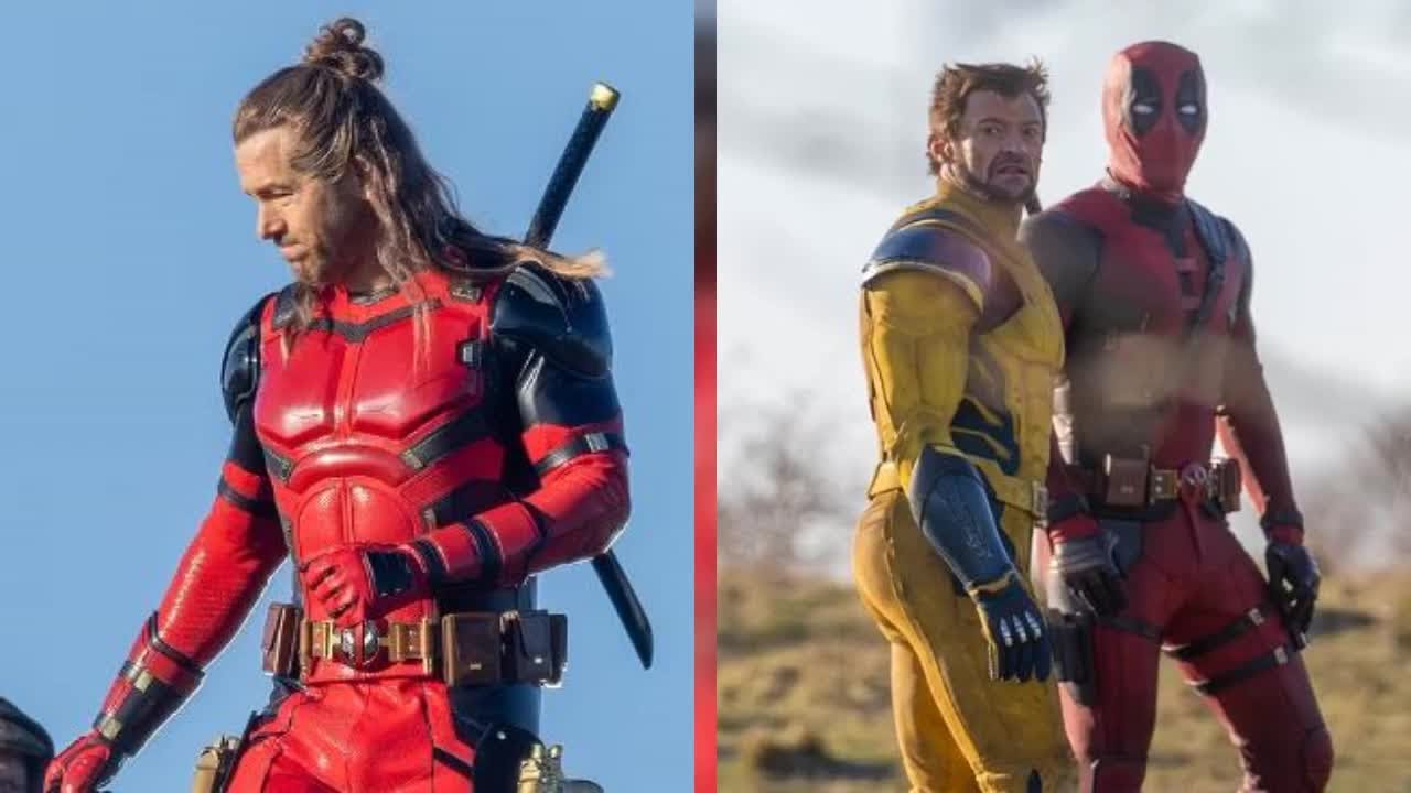 Deadpool 3 star Ryan Reynolds sports long hair and a top knot as he ...