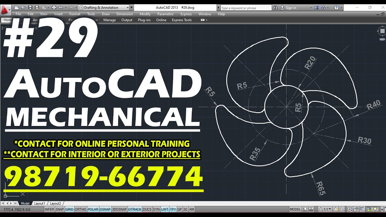 #29 || AUTOCAD MECHANICAL PRACTICE DRAWING || - YouTube