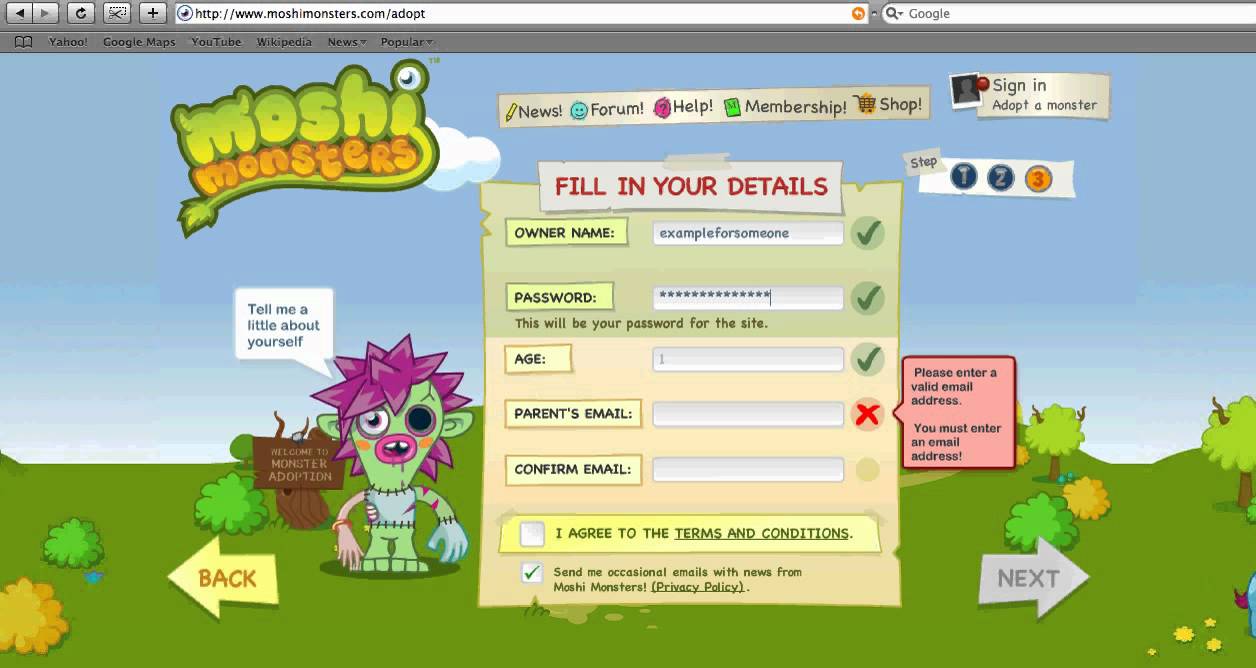 How to create a Moshi Monster account (Part 1) - YouTube