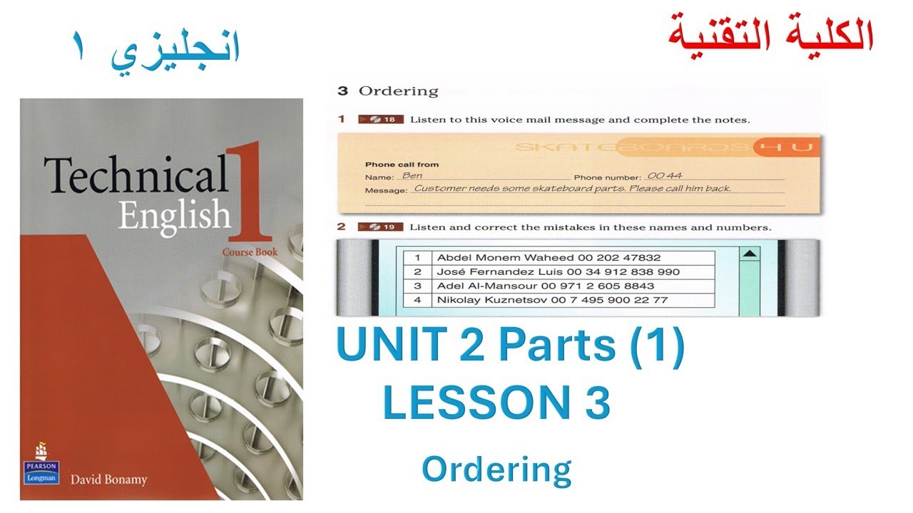 Technical English 1 | unit 2 | Ordering - YouTube