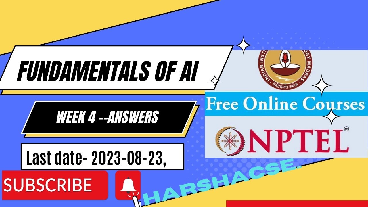 fundamentals of artificial intelligence nptel swayam week4 assignment answers #nptel #harshacse ...