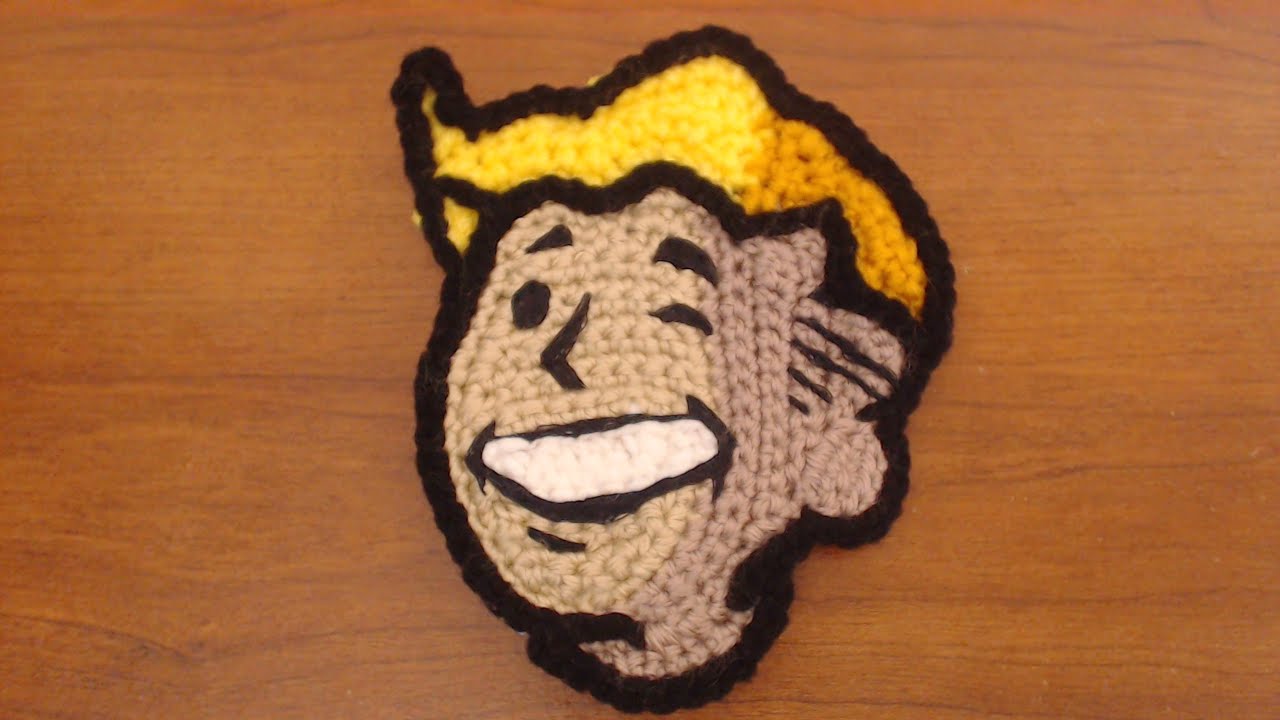 Vault Boy Patch Needlework sped up 16x - YouTube