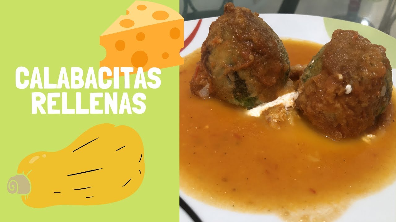 Calabacitas rellenas de queso capeadas con huevo - YouTube
