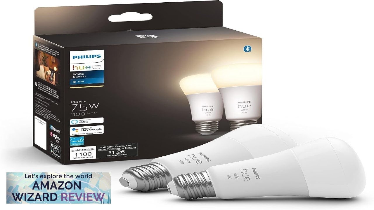 Philips Hue Smart 75W A19 LED Bulb Soft Warm White Light Review - YouTube