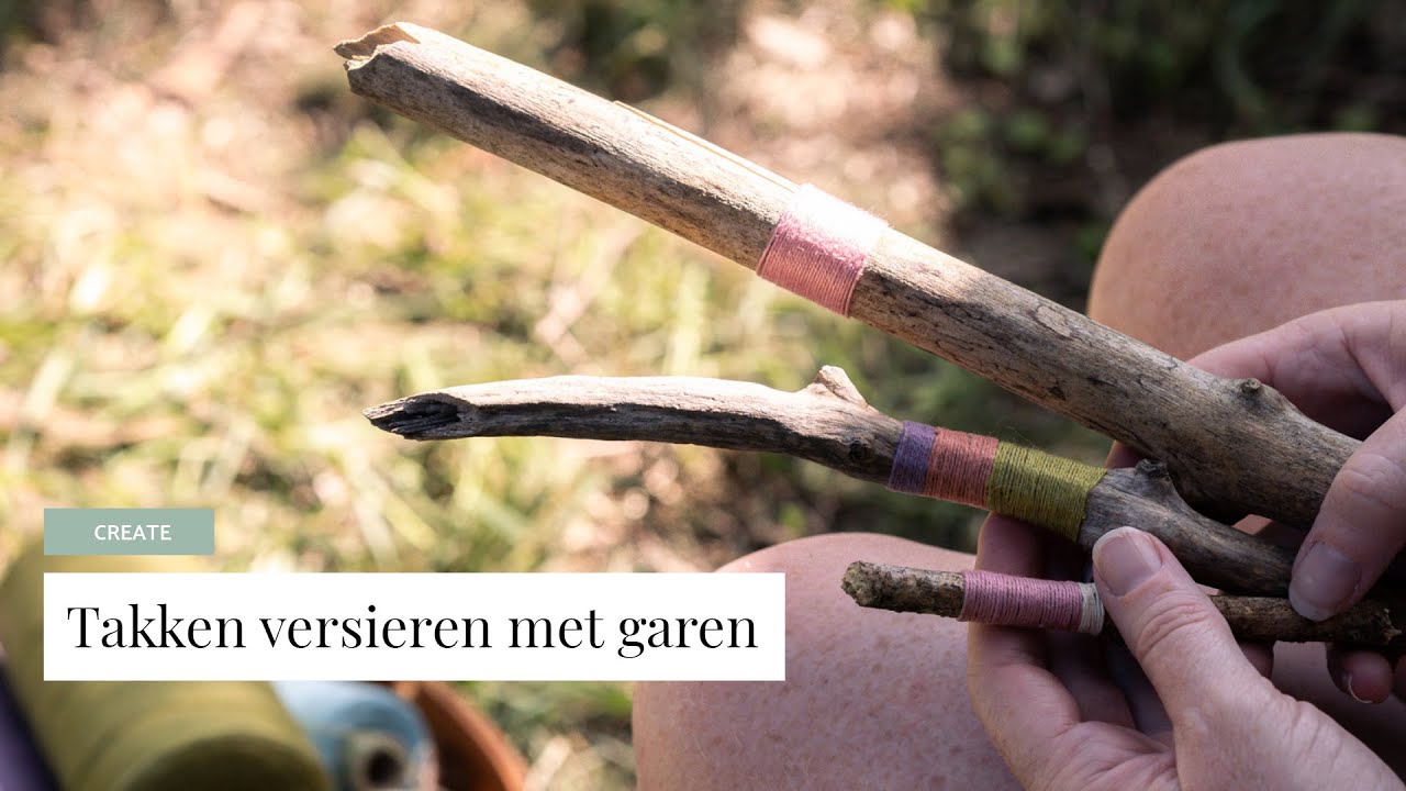 Takken versieren met kleurrijk garen - YouTube