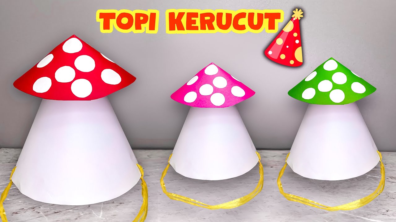 Cara bikin topi kerucut dari kertas karton untuk MPLS OSPEK ala JAMUR ...