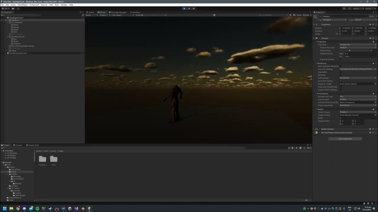 Exfil: Gear Fear Dev Log #001 - Physically based sky day and night cycle built with Unity - YouTube