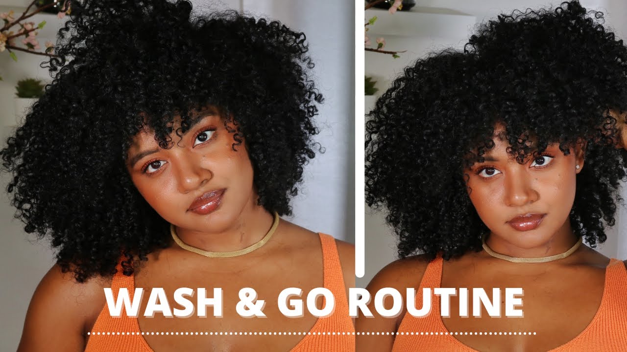 MY GO-TO WASH AND GO ROUTINE | START TO FINISH STYLING + HOW I STRETCH ...