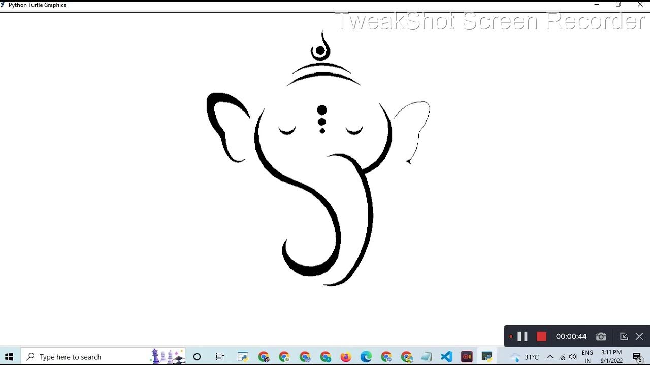 my friend Ganesha || python turtle Programming || Python for beginners ...
