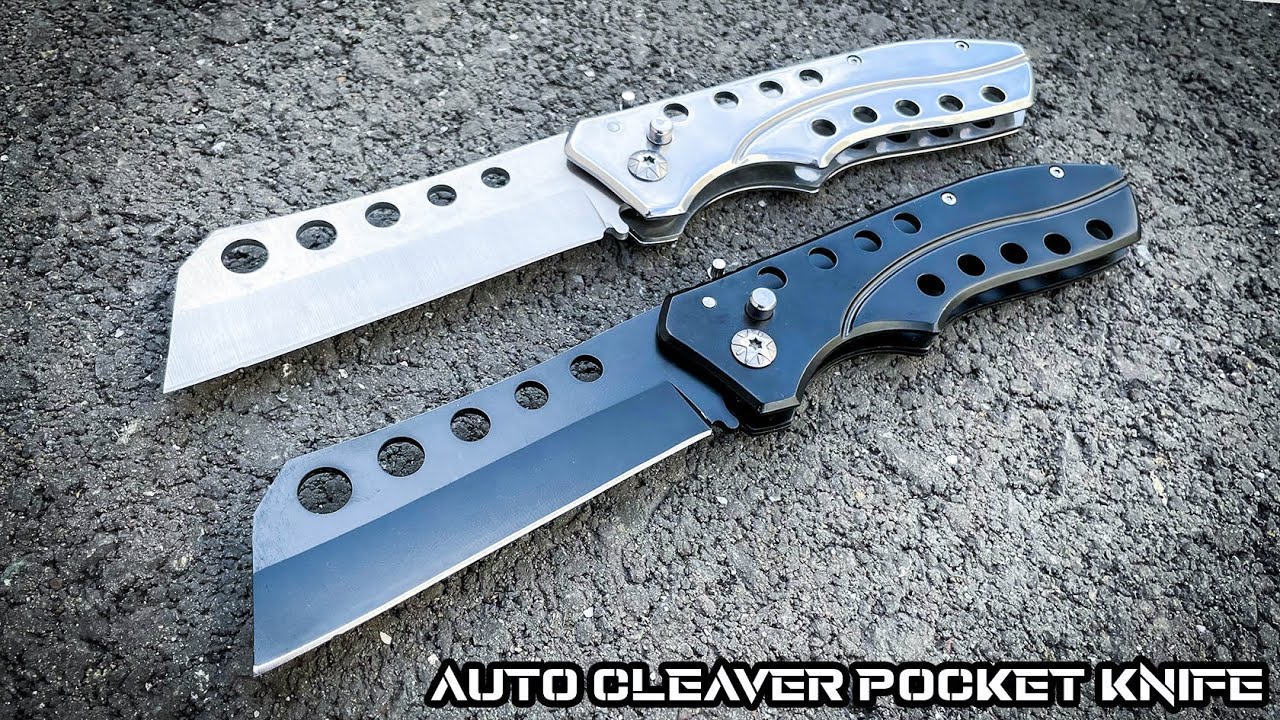 Auto Cleaver Pocket Knife - YouTube