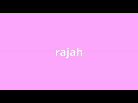 what is the meaning of rajah - YouTube