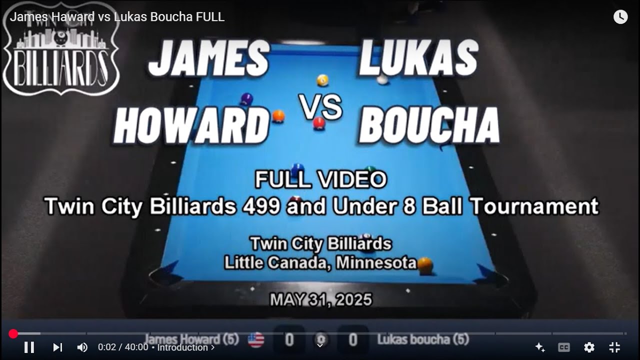 Jake Zamora vs Jesse Leahy - Twin City Billiards 499 and Under 8 Ball 5 ...