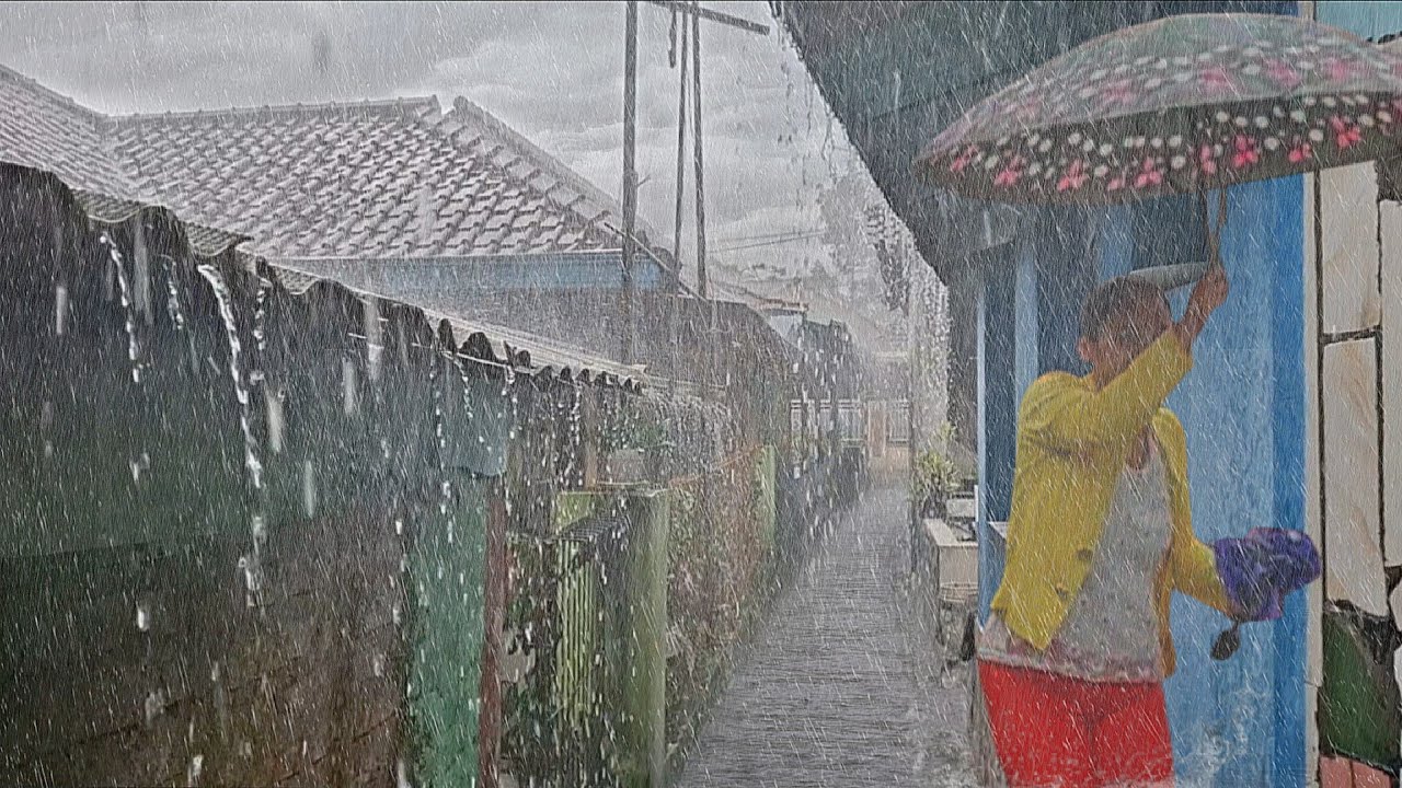 CRAZY RAIN! A VILLAGE PARADISE DESTROYED BY ASIA'S BIGGEST RAIN STORM ...