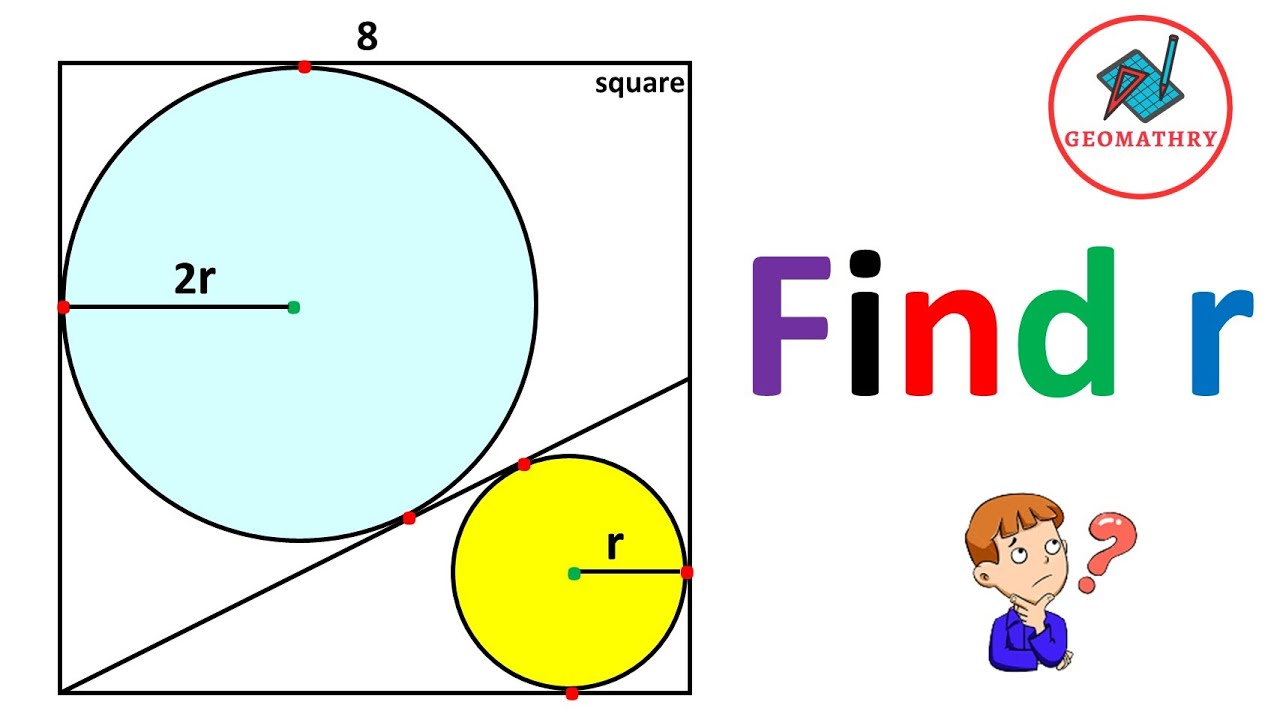 Find Radius of the Small Circle in the Square | Geometry | Math - YouTube