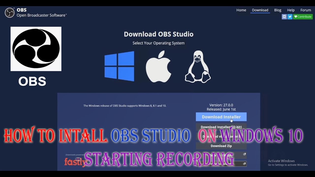 How to Install OBS Studio on Windows 10 - Starting Recording - YouTube