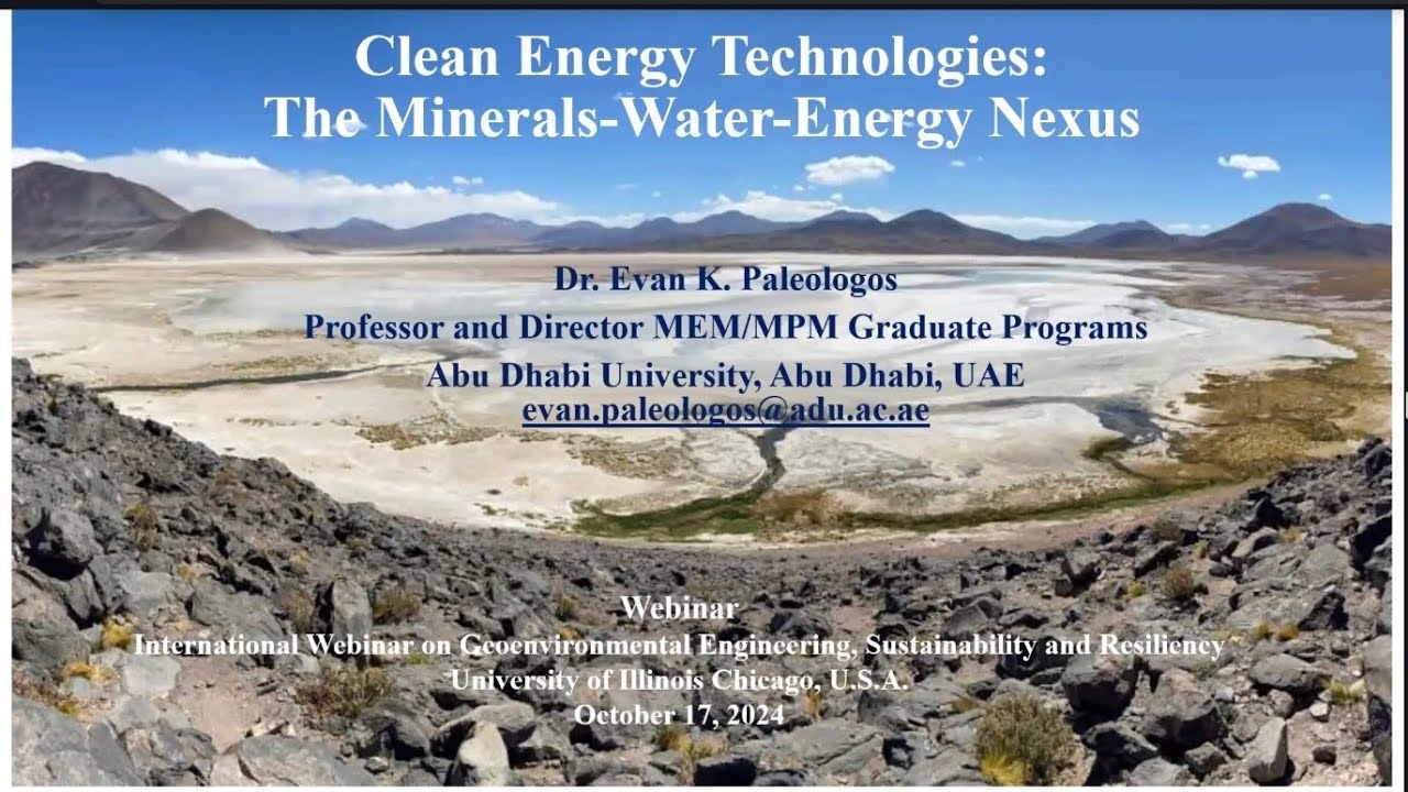 Clean Energy Technologies: The Minerals-Water-Energy Nexus - YouTube