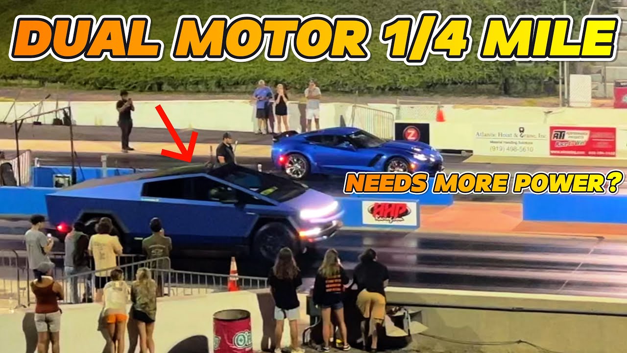 Dual Motor Cybertruck: 1/4 Mile DRAG RACE - Can It Compete? 🤔 - YouTube