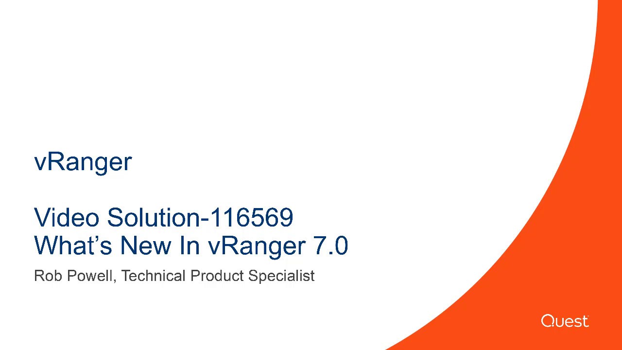 vRanger - What's New in 7.0 - YouTube