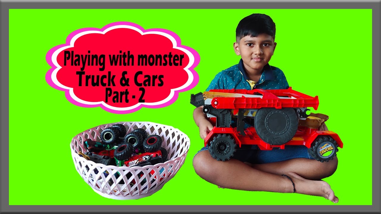 Playing With Monster Truck And Cars Part 2. Kids Play With Cars. Kids ...