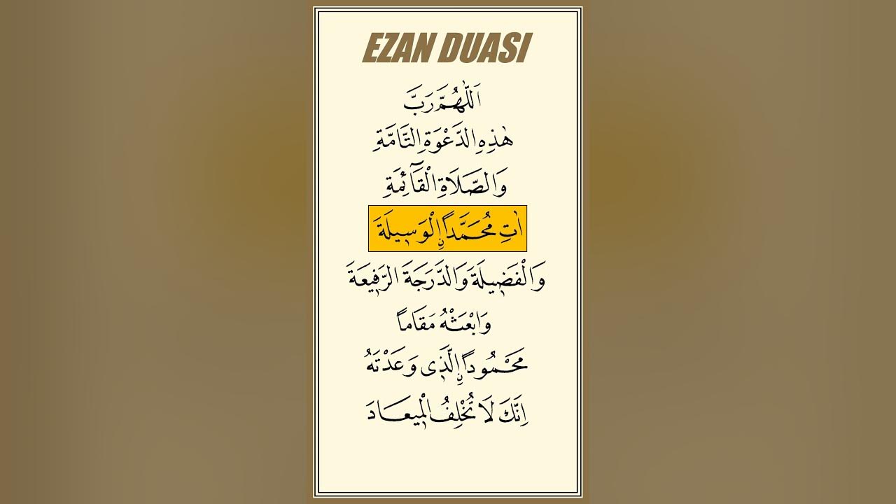 EZAN DUASI - YouTube