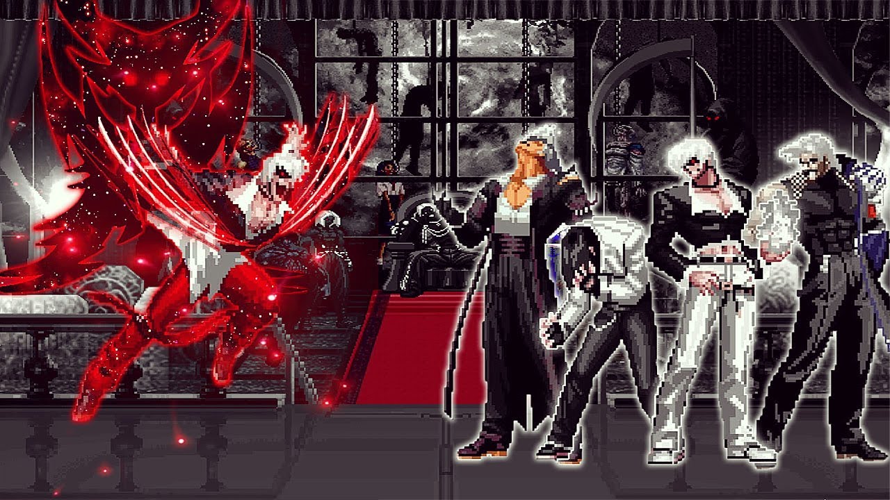 [KOF Mugen] Blood Orochi Iori Vs White Flame Team - YouTube