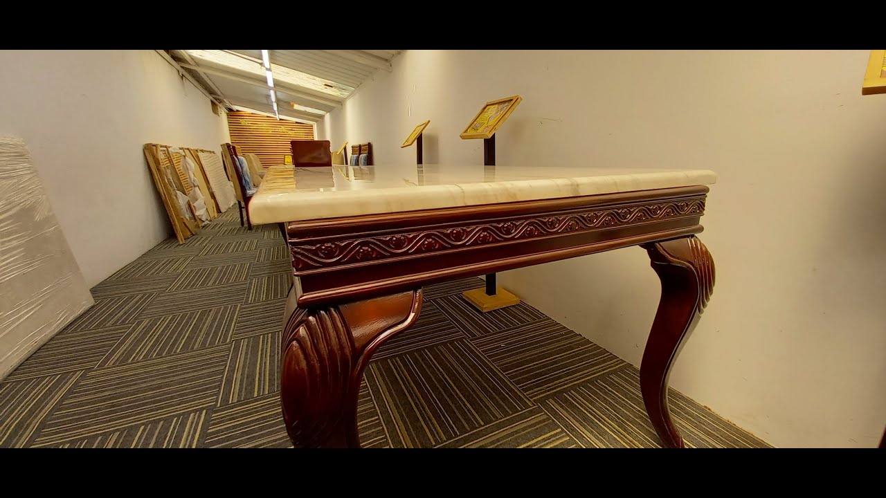 Marble Top Dining Table with Attractive Carved Wooden Frame #ssvf - YouTube