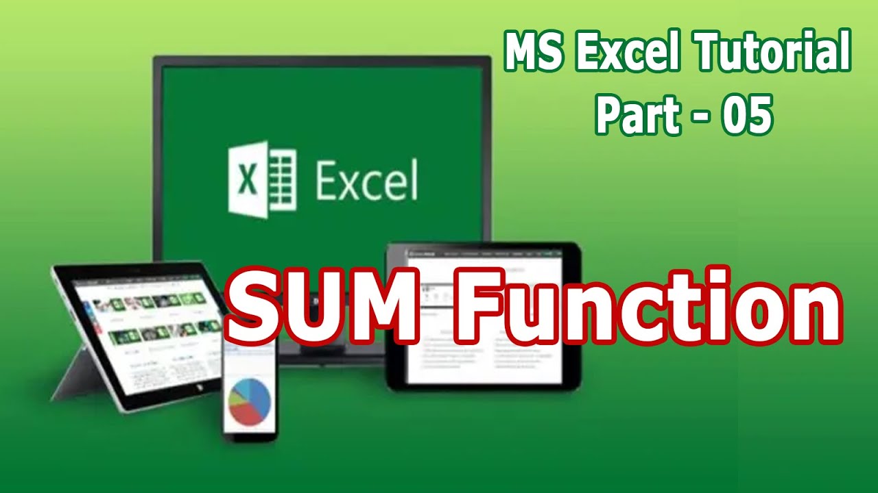 Excel Tutorial Part 05 Sum Function In Malayalam Youtube