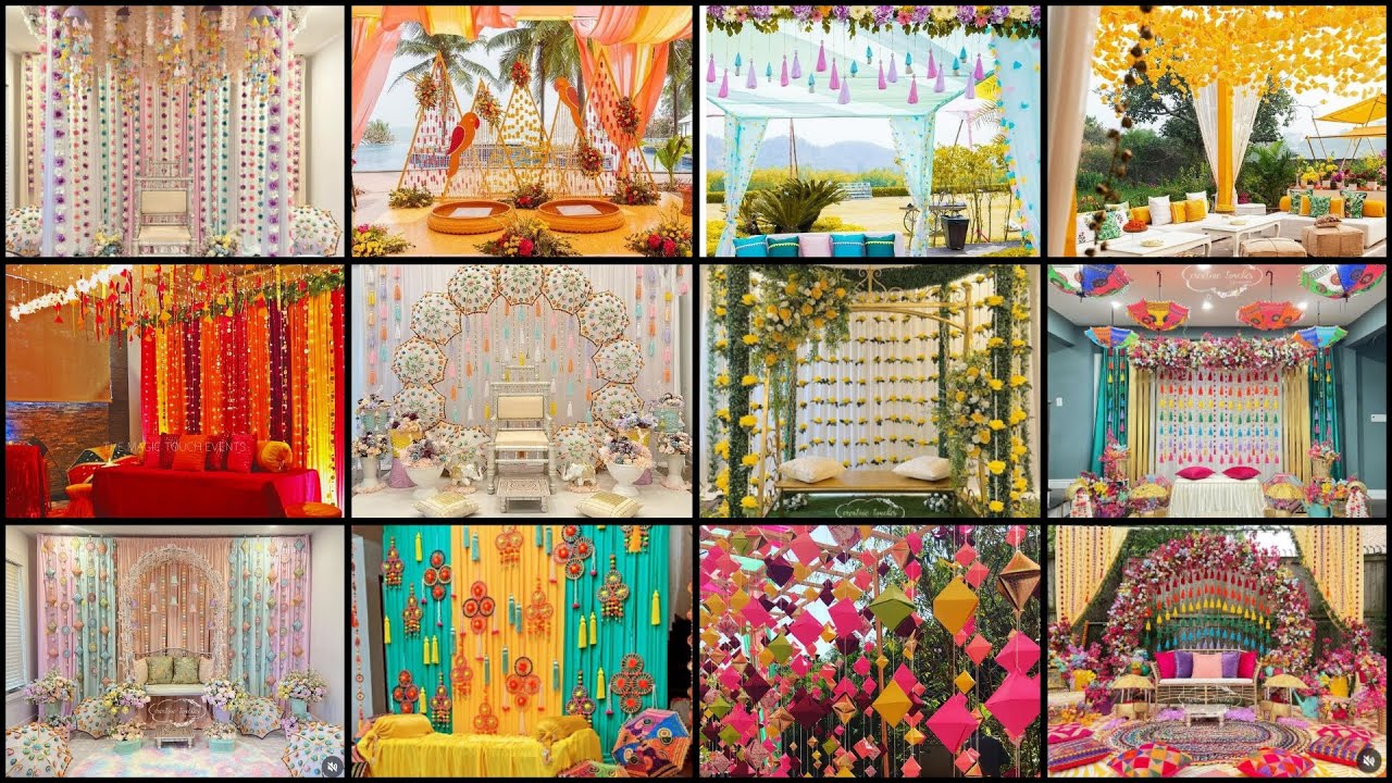 Simple and Easy Mehndi Decoration Ideas | Mehndi decoration at home ...