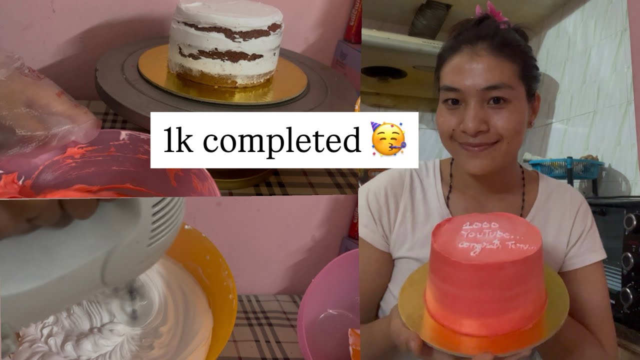 Making a cake for 1k subscribers🥳| Thank you everyone for your support ...